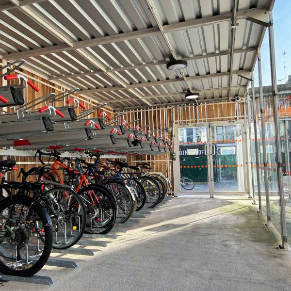 Hackney Central Overground Station Receives Bespoke Falco Cycle Hub with Secure Mobile App Access Falco UK LTD